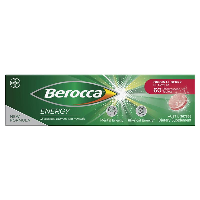 Berocca Energy Vitamin B & C Original Berry Flavour | Australia ...