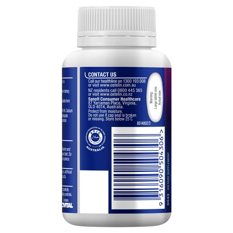 Ostelin Cal-DK2 - Calcium, Vitamin D + Vitamin K for Bone Health ...