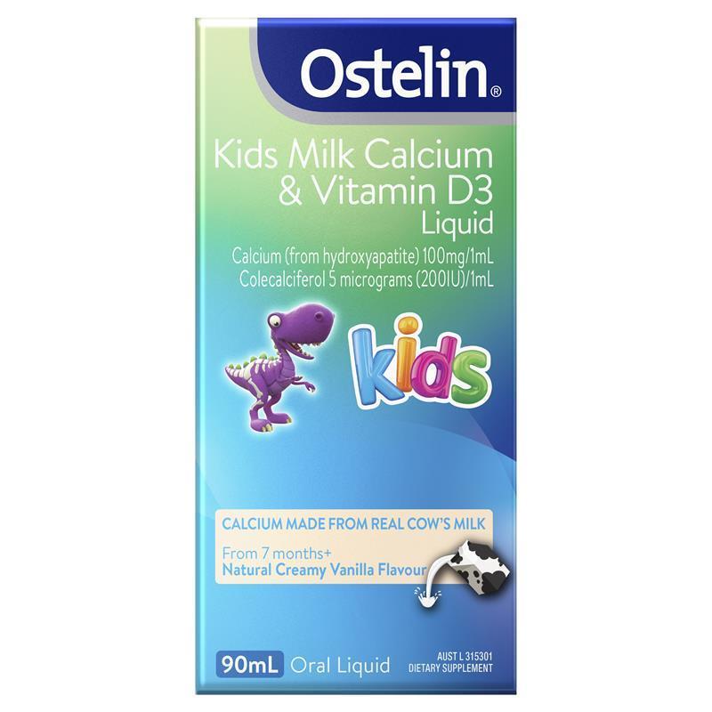 Ostelin Kids Milk Calcium & Vitamin D Liquid - D3 for Childrens Bone ...