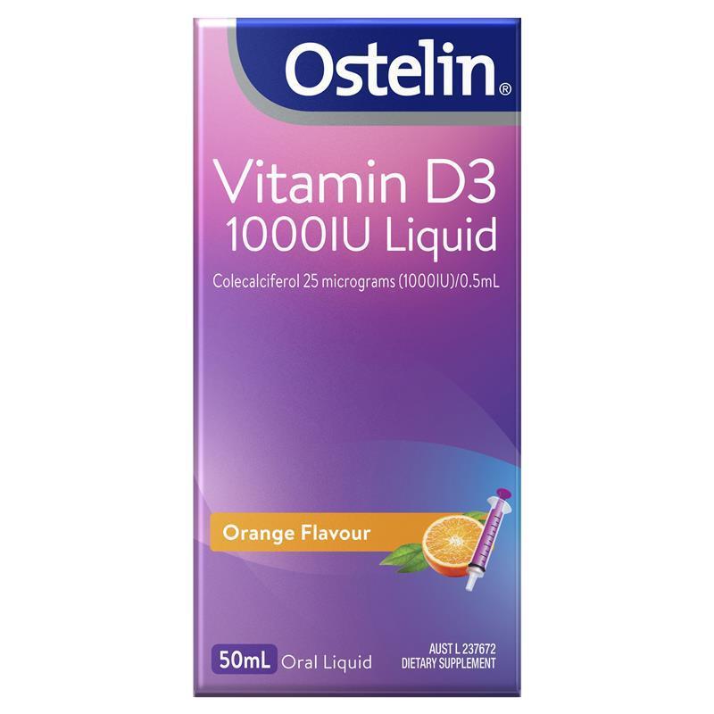 Ostelin Vitamin D 1000IU Liquid - D3 for Bone Health + Immune Support ...