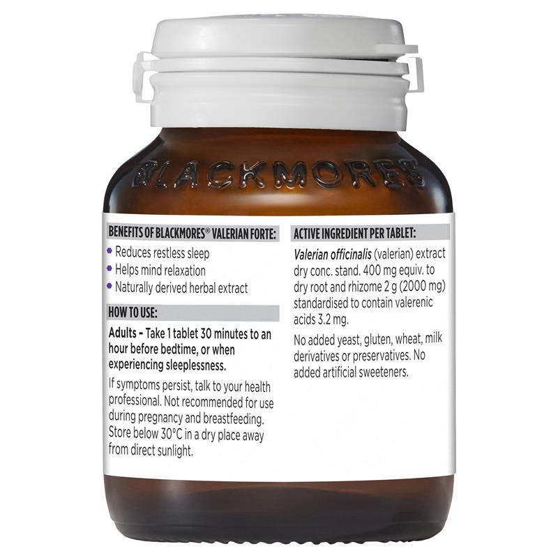 Blackmores Valerian Forte Sleep Support Vitamin | Australia Supplement ...