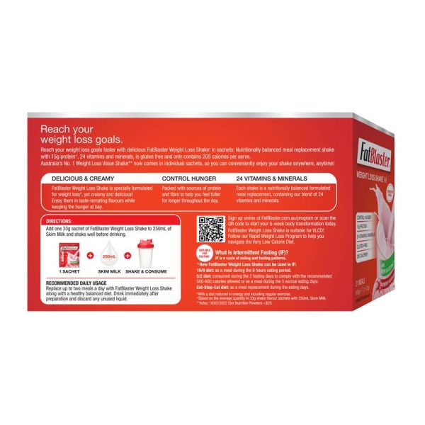 Naturopathica Fatblaster Weight Loss Shake Raspberry 21 x 33g Sachets ...