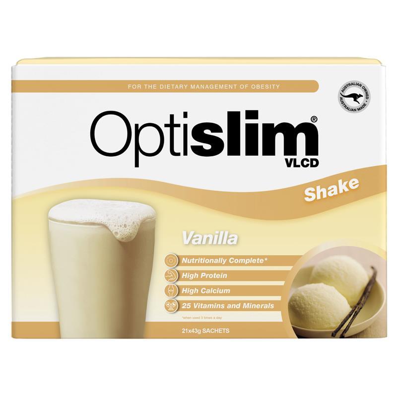 Optislim VLCD Meal Replacement Shake Vanilla 21x43g Sachets | Australia ...