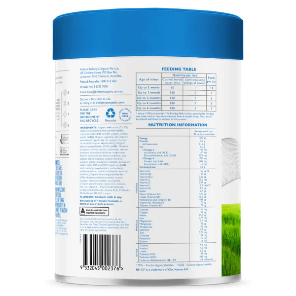 Bellamy's Beta Genica-8 Step 1 Infant Formula 800g | Australia ...