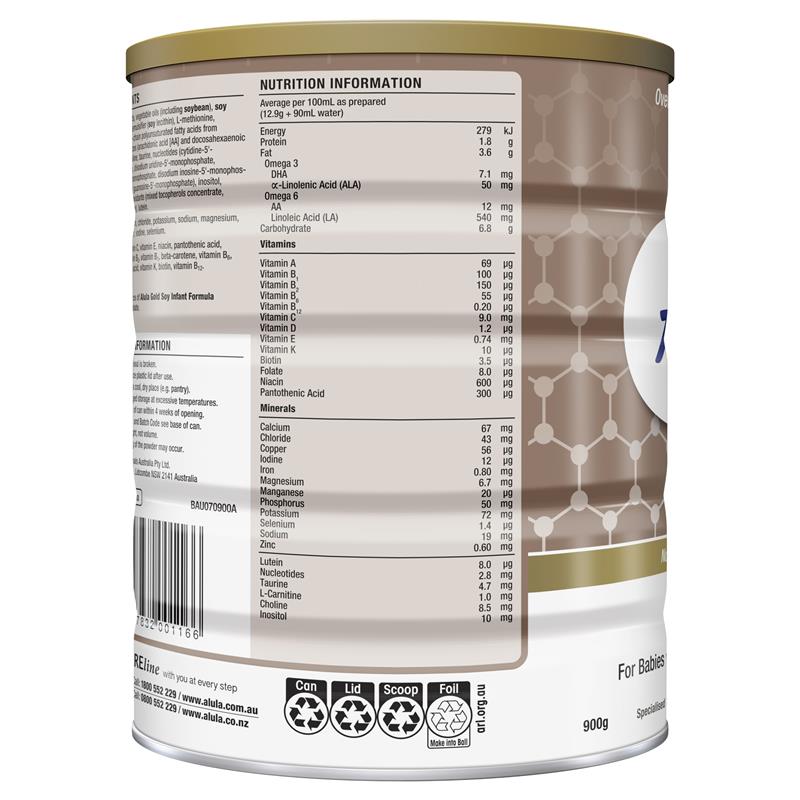 S26 Alula Gold Soy Premium Infant Formula 0-12 Months | Australia ...