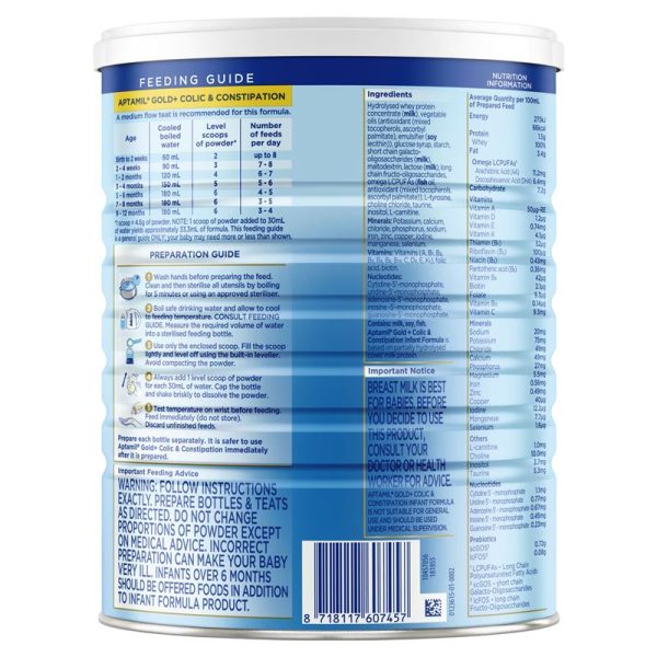 Aptamil Gold+ Colic & Constipation Baby Infant Formula | Australia ...