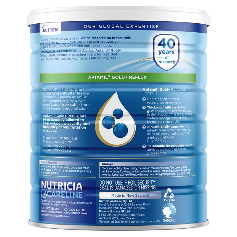 Aptamil Gold+ Reflux Baby Infant Formula Regurgitation or Mild Reflux ...
