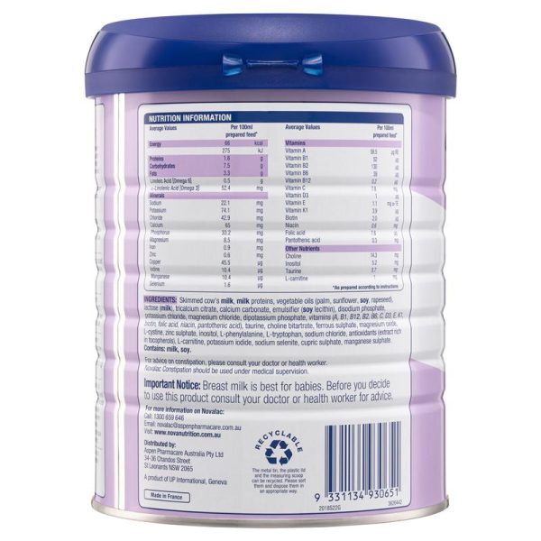 Novalac IT Constipation Infant Formula 800g | Australia Supplement ...