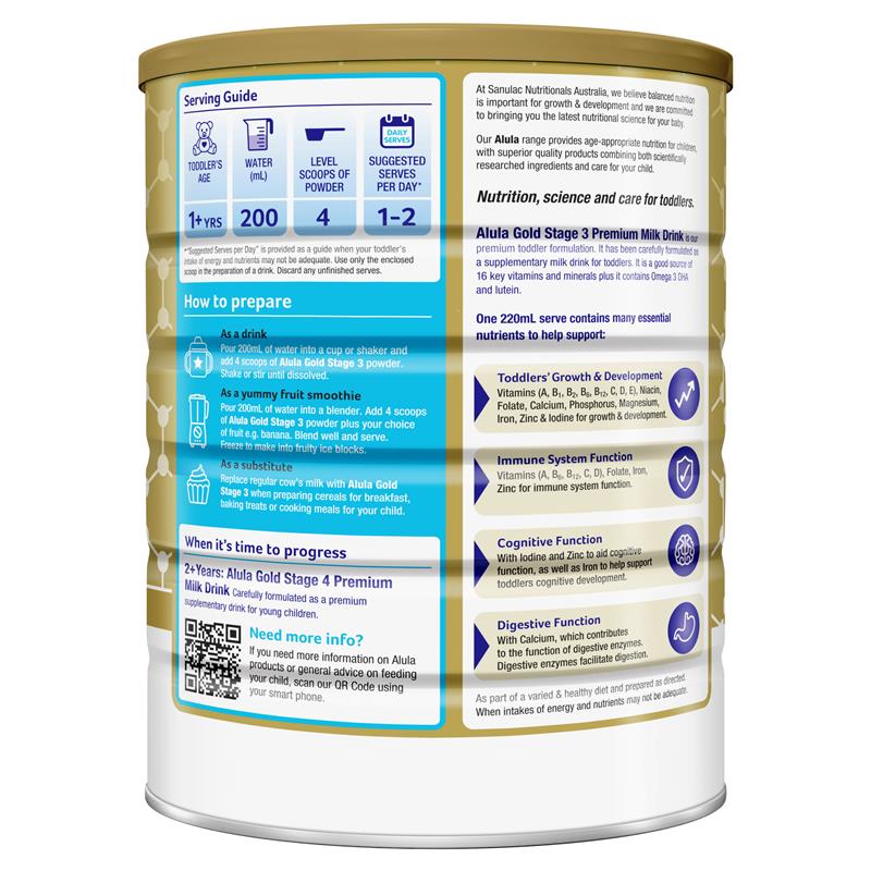 S26 Gold Alula Toddler Stage 3 Premium Milk Drink | Australia ...