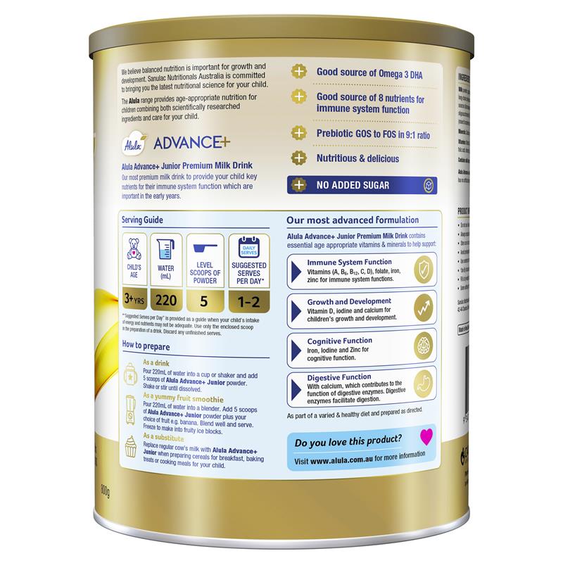 Alula Advance+ Stage 4 Junior Milk Drink 800g | Australia Supplement ...